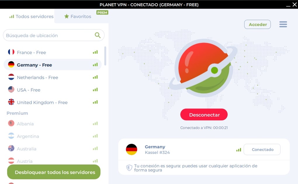 VPN Gratis - Free VPN Planet - Descargar
